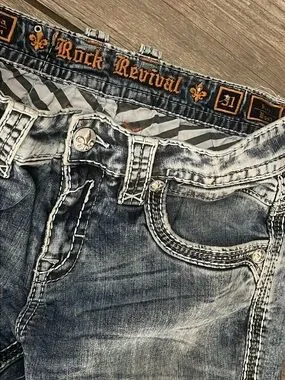 Rock Revival | Jeans | Rock Revival Faded Blue Straight Leg Jeans ...